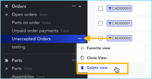Delete a view – Sage Supply Chain Intelligence Support Center